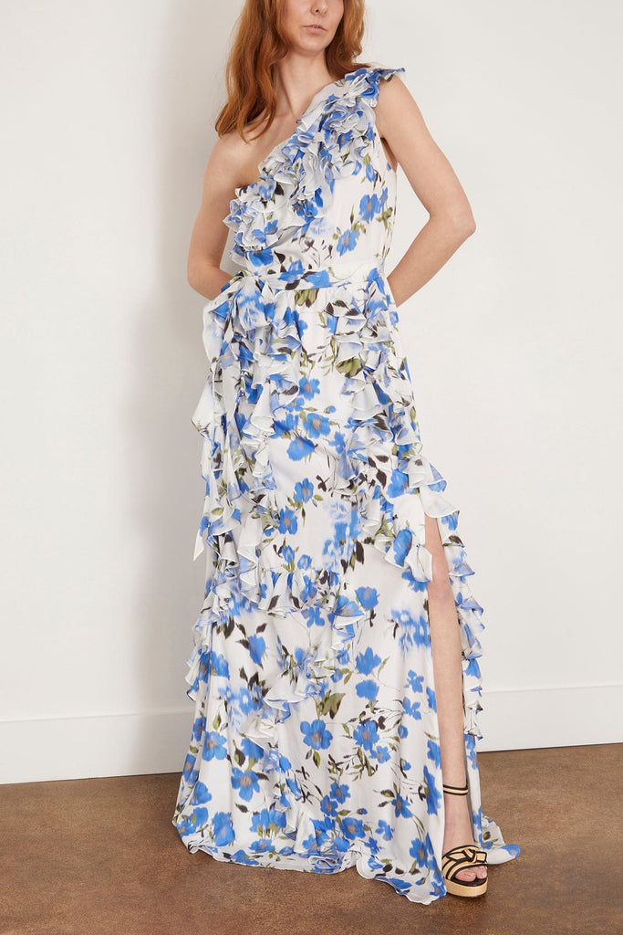 Delphine Angela Gown in Ivory/Bellflower Multi – Hampden Clothing