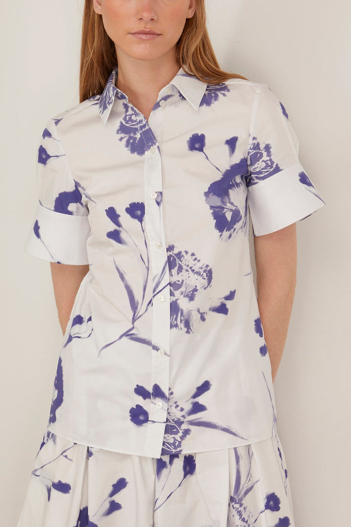 Short Sleeve Shirt in Carnation Cyanotype White – Hampden Clothing