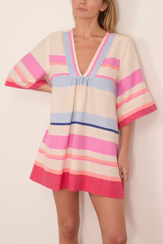 Lemlem Belkis V-Neck Caftan in Desita Pink – Hampden Clothing