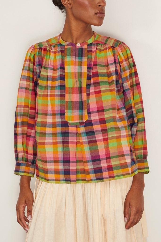 Toast Check Hand Woven Mul Mul Shirt in Bright/Multi – Hampden Clothing