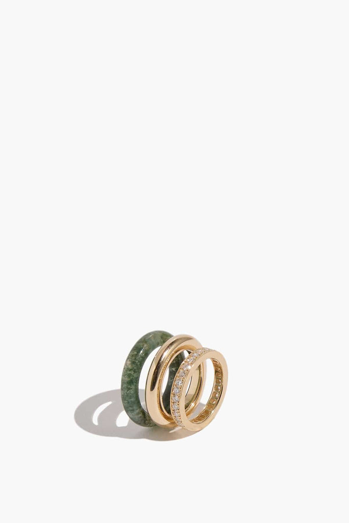By Pariah Kalahari Ring Stack in Moss Agate – Hampden Clothing
