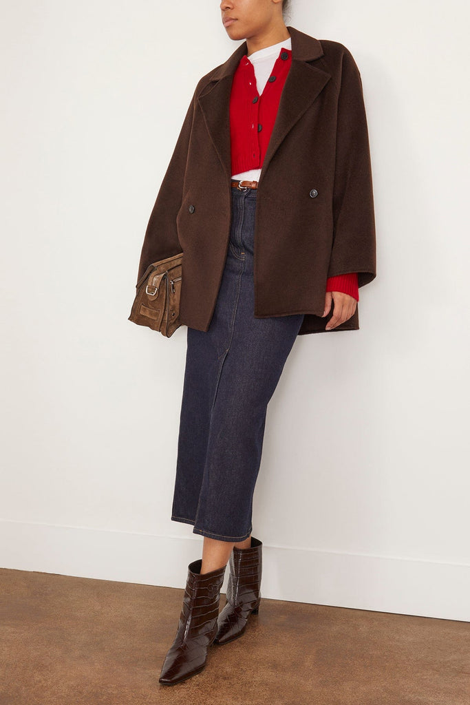 Loulou Studio Gary Short Coat in Choco – Hampden Clothing