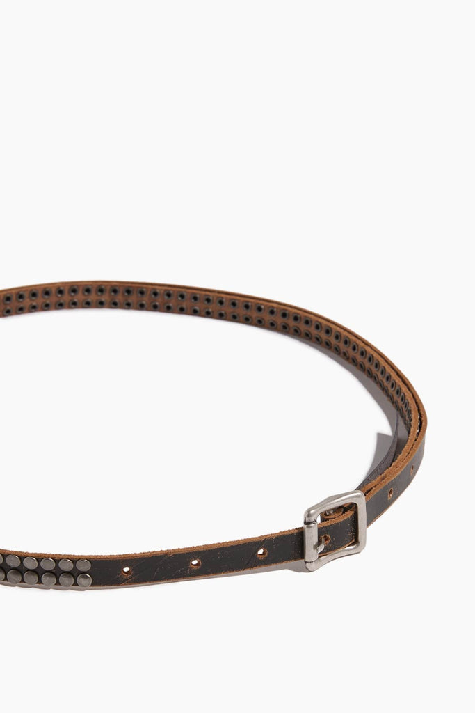 R13 Studded Skinny Belt in Brown – Hampden Clothing