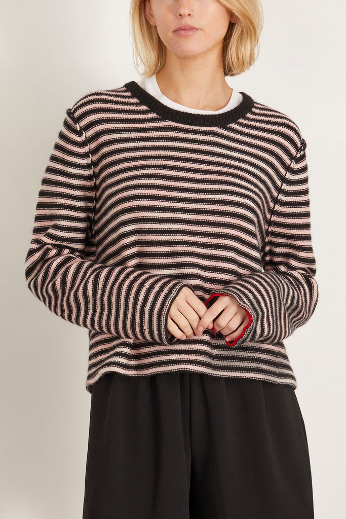 Raquel Allegra Westlake Pullover in Stripe Pink – Hampden Clothing