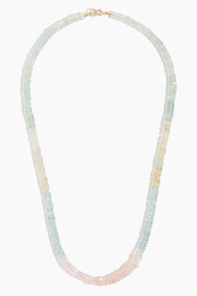 Theodosia Aquamarine Faceted Heishi Candy Necklace in Colorblock ...