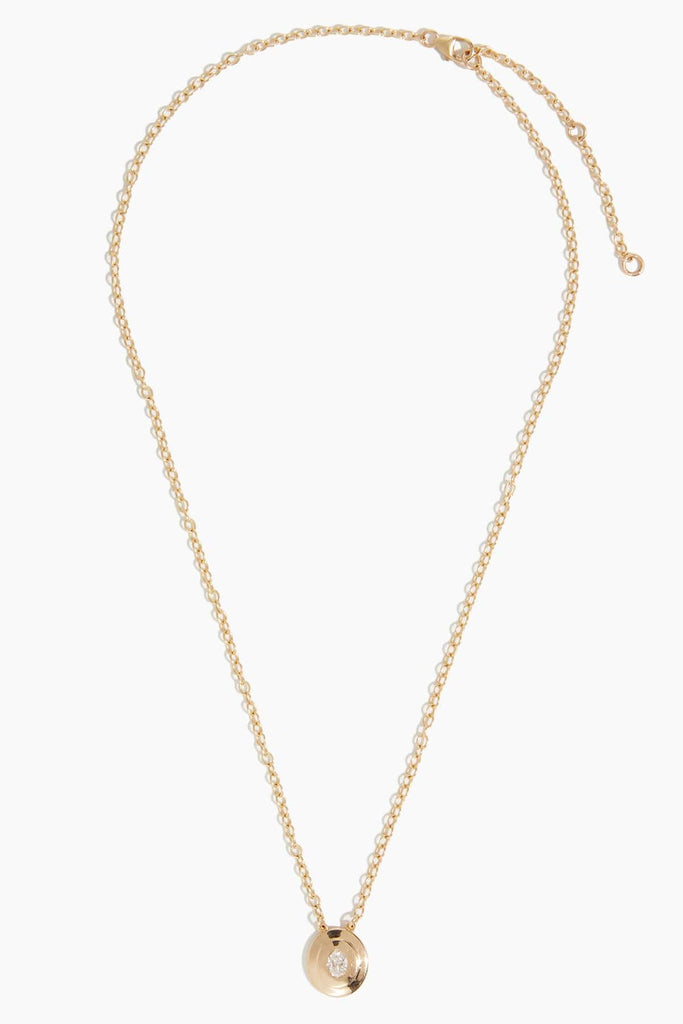 Vintage La Rose Double Bezel Solitaire Necklace in 14k Yellow Gold ...