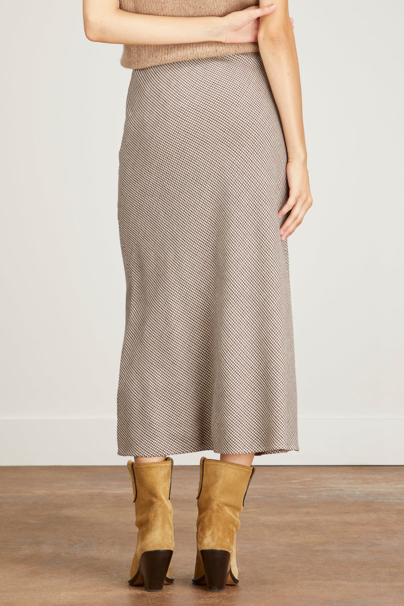 Brown Houndstooth Skirt
